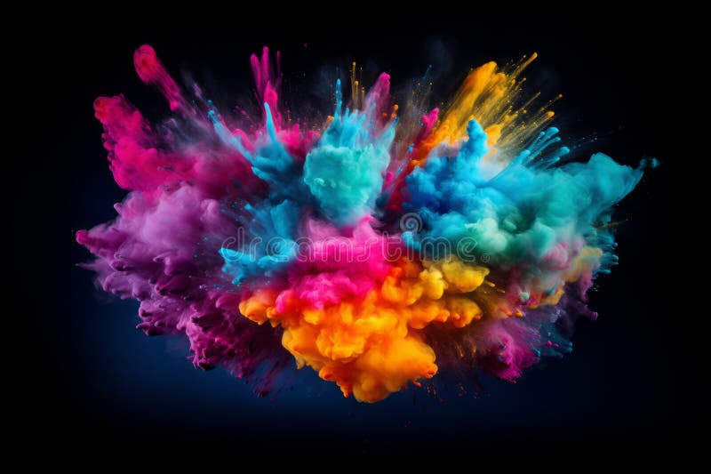 Powder Explosion. Abstract Colorful Dust on Background. Stock ...