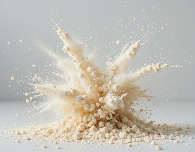 Powder Explosion Closeup with Dynamic Particles and Creamy Color Tones ...