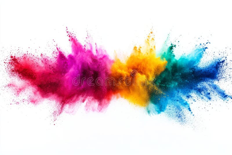 Powder Explosion Isolated on Background, Abstract Splatter of Colored ...