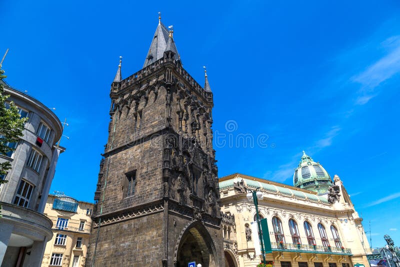 Powder Gate in Prague stock image. Image of capital - 186557237