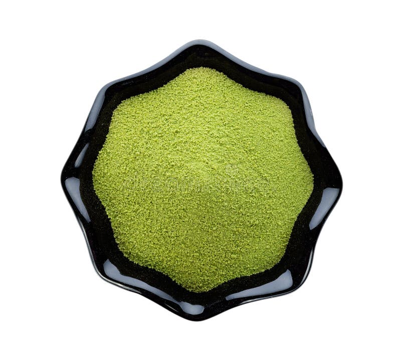 Powder Green Tea and Green Tea Leaf Stock Photo - Image of closeup ...