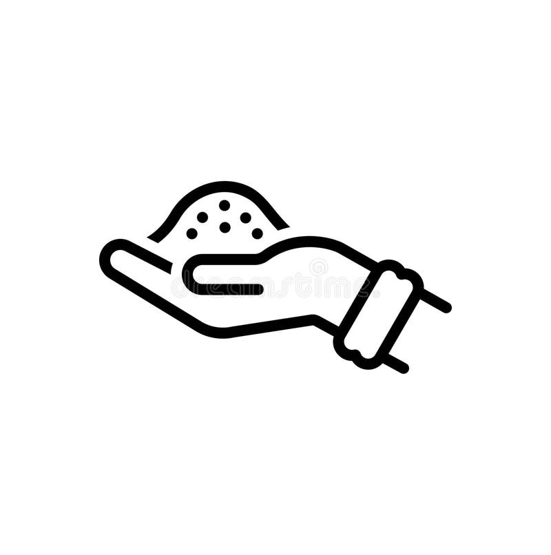 Black Line Icon for Powder in Hand, Powder and Religious Stock Vector ...