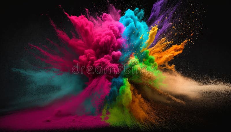 Powder Holi Pain Colors Explosion with Different Colors Image ...