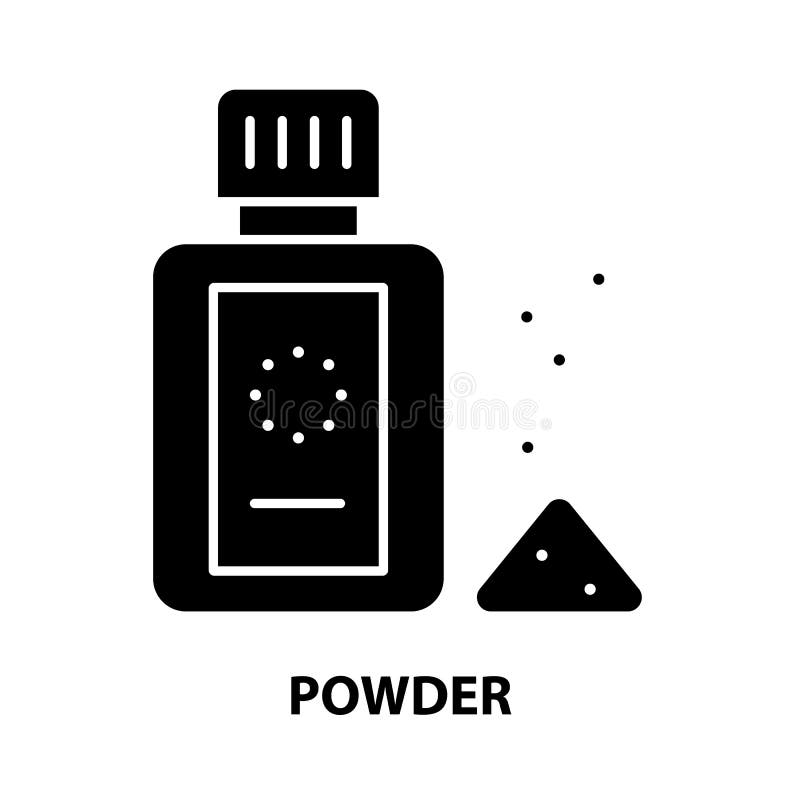 Powder Icon, Black Vector Sign with Editable Strokes, Concept ...