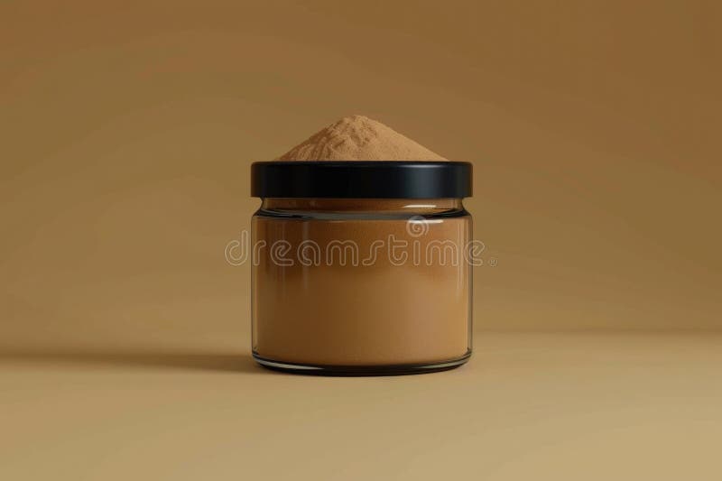 Powder jar on table stock image. Image of experiment - 373411045