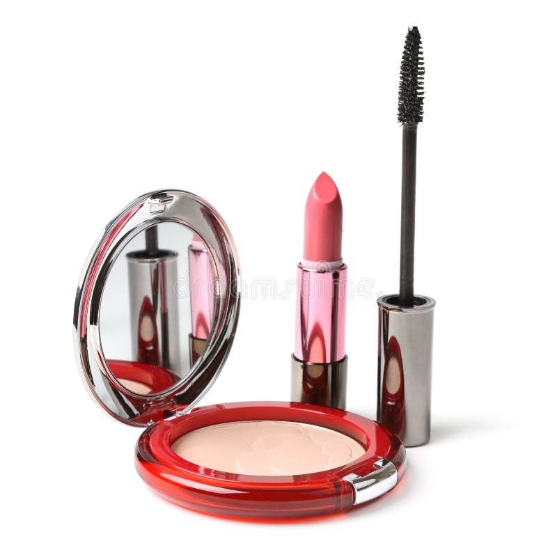 Powder, lipstick, mascara stock photo. Image of glamour - 84977932