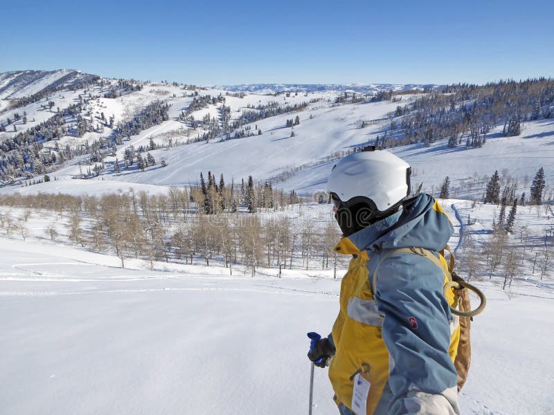Powder Mountain Ski Resort in Utah Stock Image - Image of solitude ...
