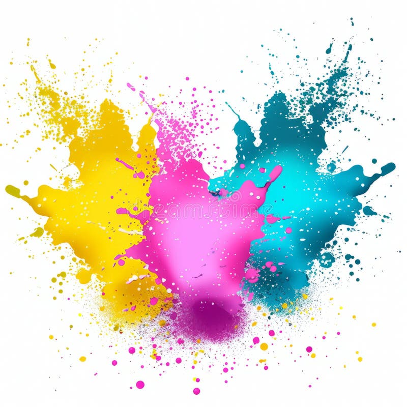 Powder Party with a Cute Illustration of Colored Powder Exploding in a ...