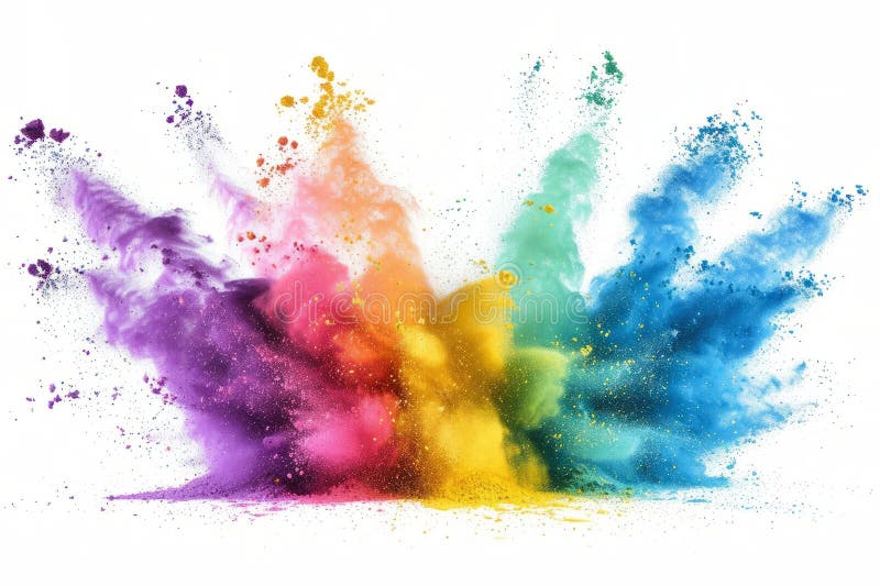 Powder Party with a Cute Illustration of Colored Powder Exploding in a ...