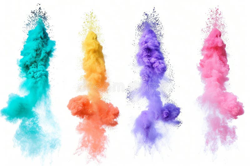 Powder Party with a Cute Illustration of Colored Powder Exploding in a ...