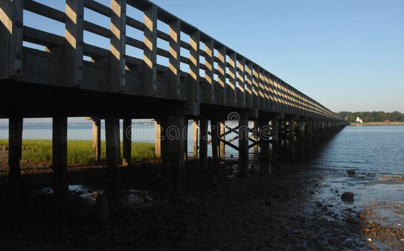 Powder Point Bridge in Duxbury Over Duxbury Bay Stock Photo - Image of ...