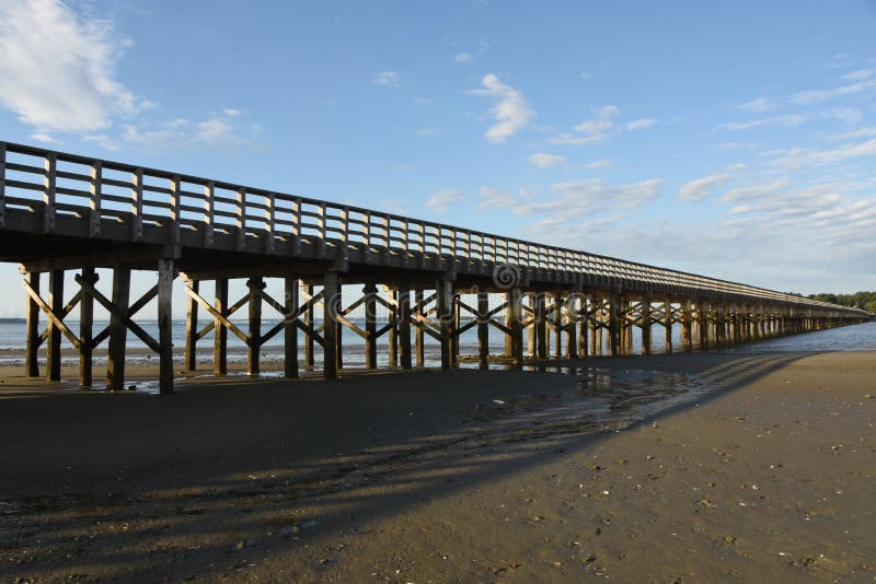 Powder Point Bridge Stretching Over Duxbury Bay Stock Photo - Image of ...