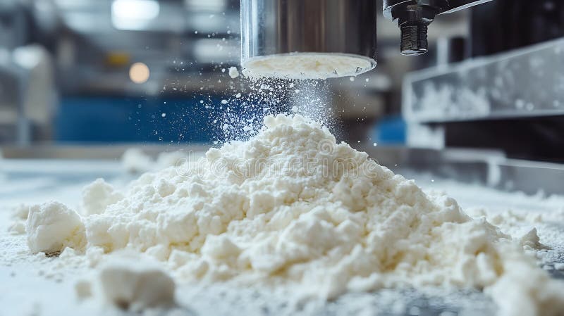 Powder Pouring into Flour Pile in Factory Stock Illustration ...