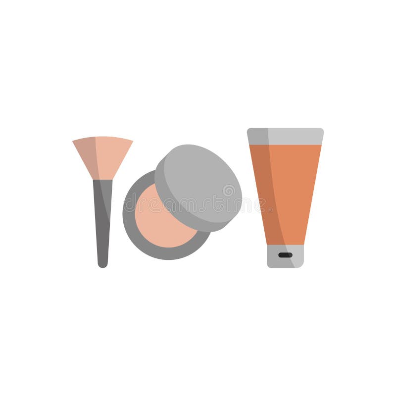 Powder Puff and Foundation Bottle Set Beauty Saloon Icon Stock Vector ...