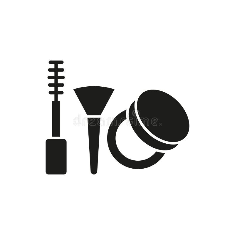 Powder Puff and Mascara Set Beauty Saloon Icon Vector Stock Vector ...