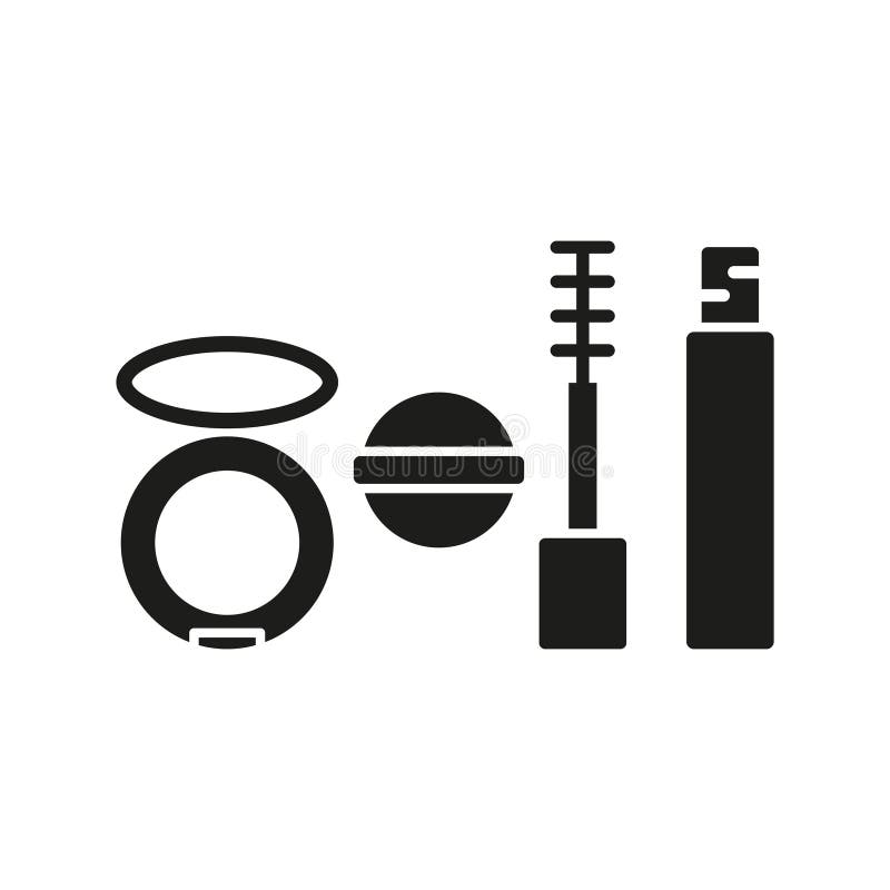Powder Puff and Mascara Set Beauty Saloon Icon Vector Stock Vector ...