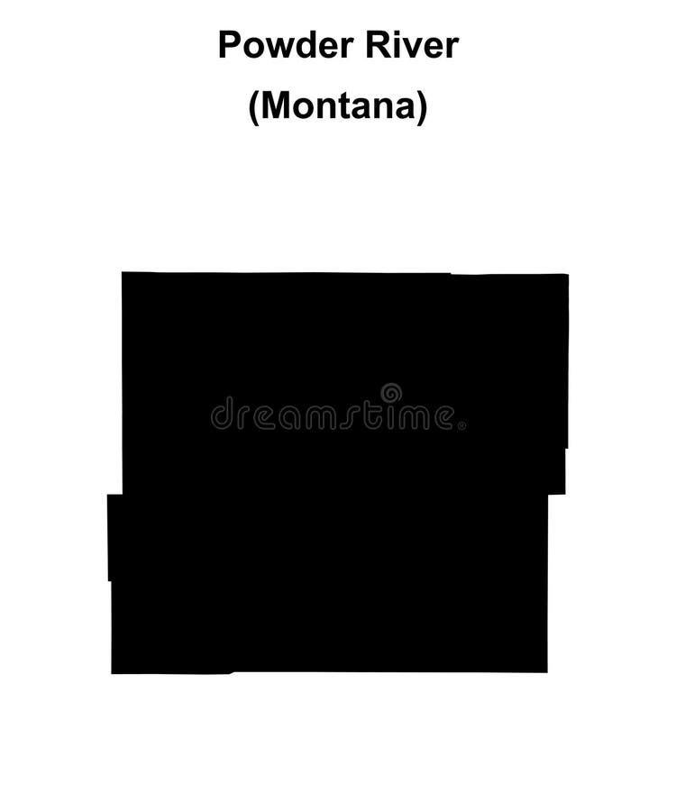 Powder River outline map stock vector. Illustration of detailed - 357459000