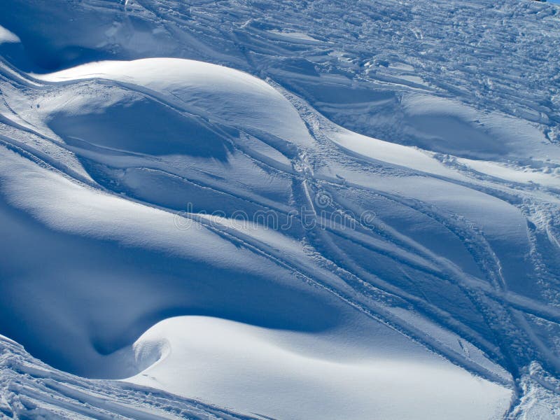 Powder snow and ski trails stock photo. Image of beauty - 16819144