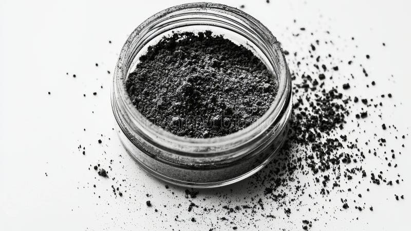 Powder Spilled from an Open Glass Container on a Flat Surface ...