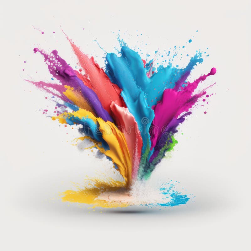 Powder Splash Vibrant Color with White Background Generative AI Stock ...