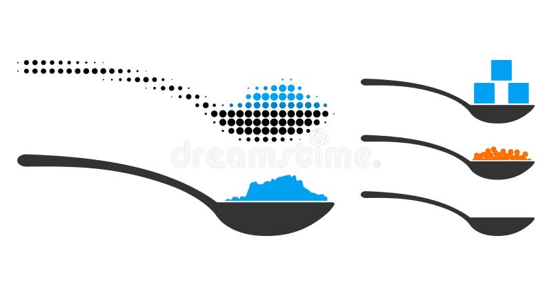 Powder Spoon Halftone and Solid Icon Stock Vector - Illustration of ...