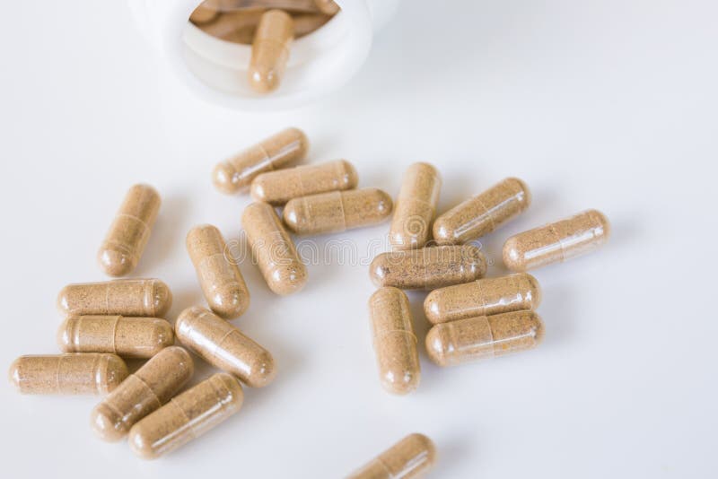 Powder of Thai Herb in Capsule Stock Photo - Image of dose, control ...