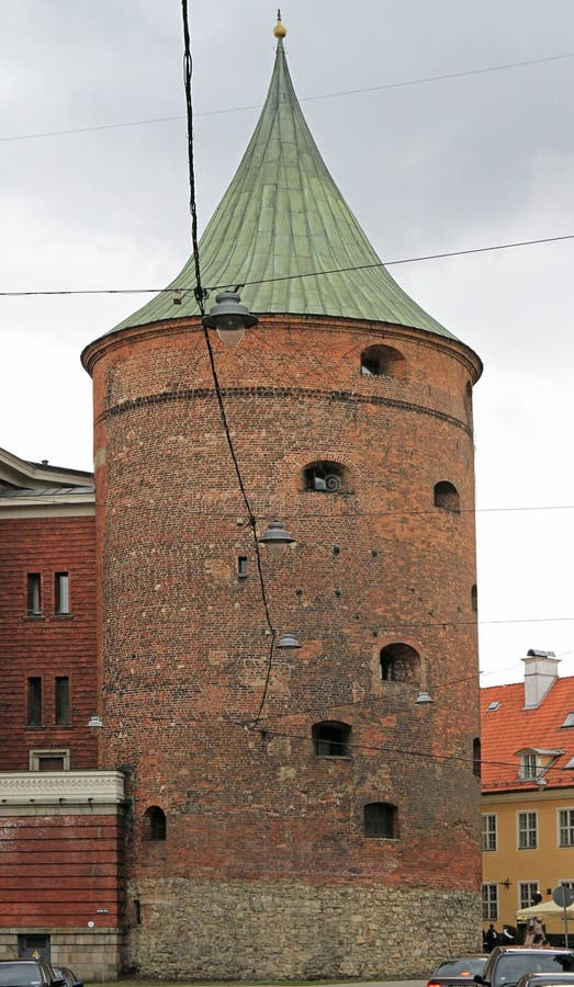 The Powder Tower in Riga, Latvia Stock Photo - Image of capital, street ...