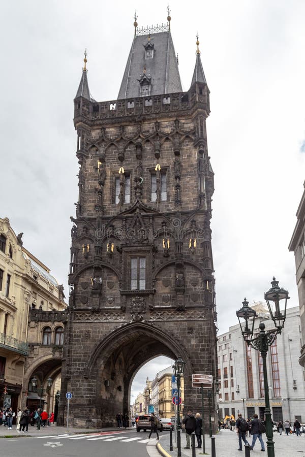 Powder Tower, Prague, Czech Editorial Stock Image - Image of monument ...