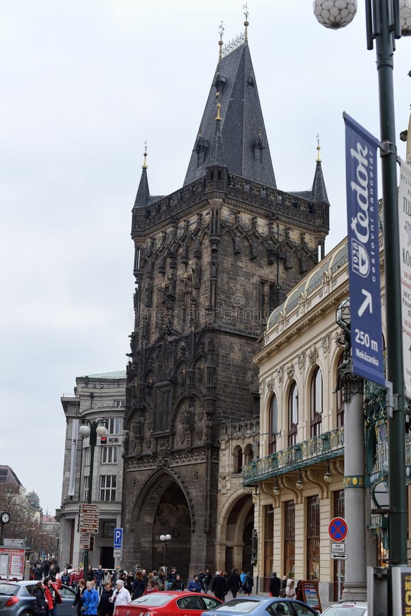 Powder Tower in Prague editorial stock photo. Image of czech - 54081613