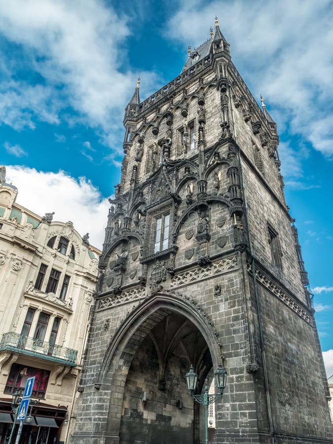 Powder Tower in Prague stock photo. Image of building - 89088988