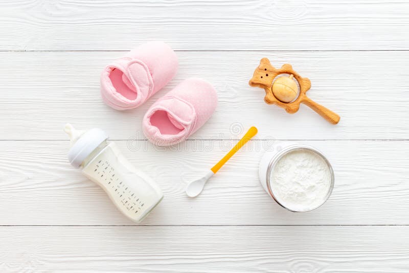 Powdered Baby Milk and Milk Formula in Bottle Stock Photo - Image of ...