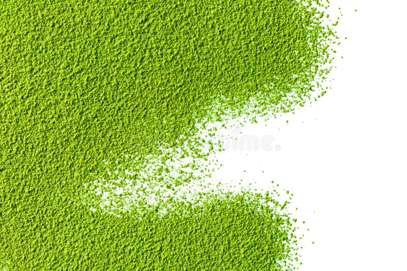 Powdered Matcha Tea And Leaves On White Background Stock Photo - Image ...