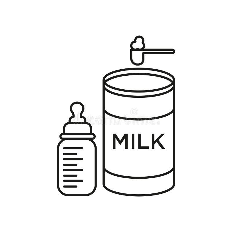 Powdered Milk Icon Flat Line Symbol Set Stock Illustration ...