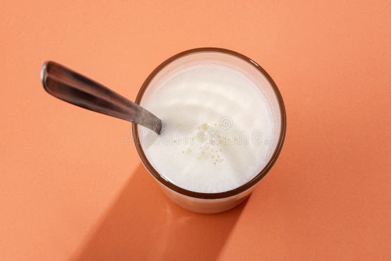 Powdered Milk Mix in the Glass with Water Stock Image - Image of growth ...