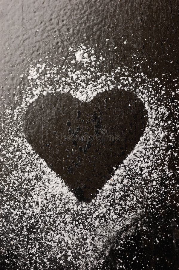 Powdered sugar heart stock image. Image of abstract, symbol - 17118275