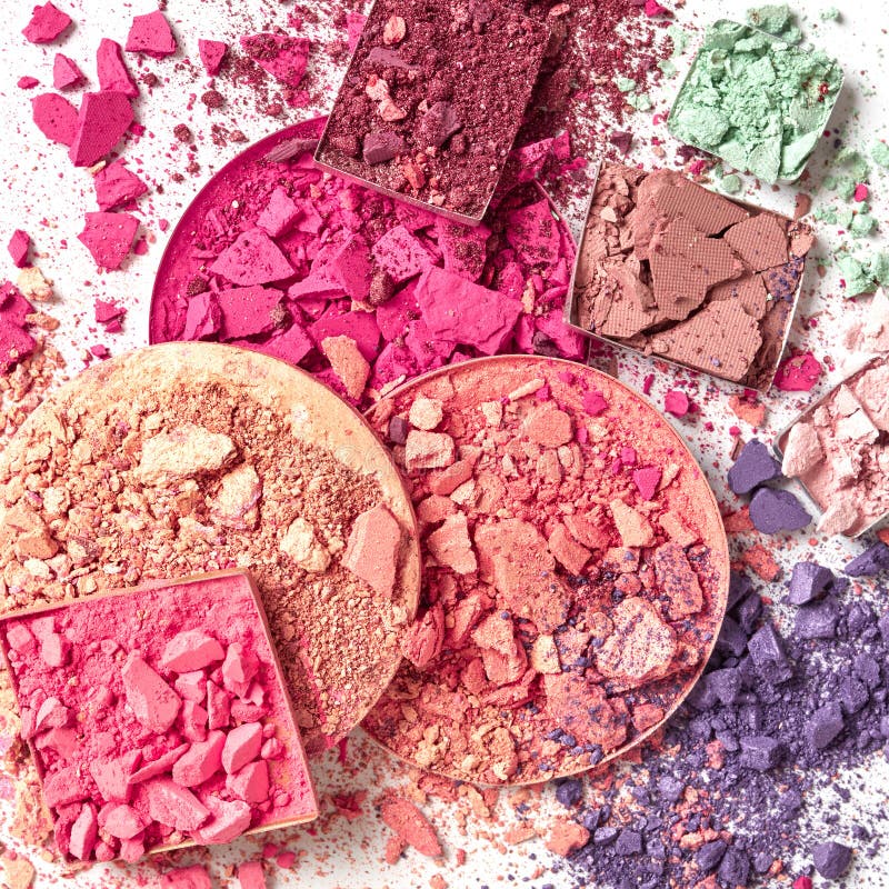 Powders close-up on white stock image. Image of blusher - 178238545