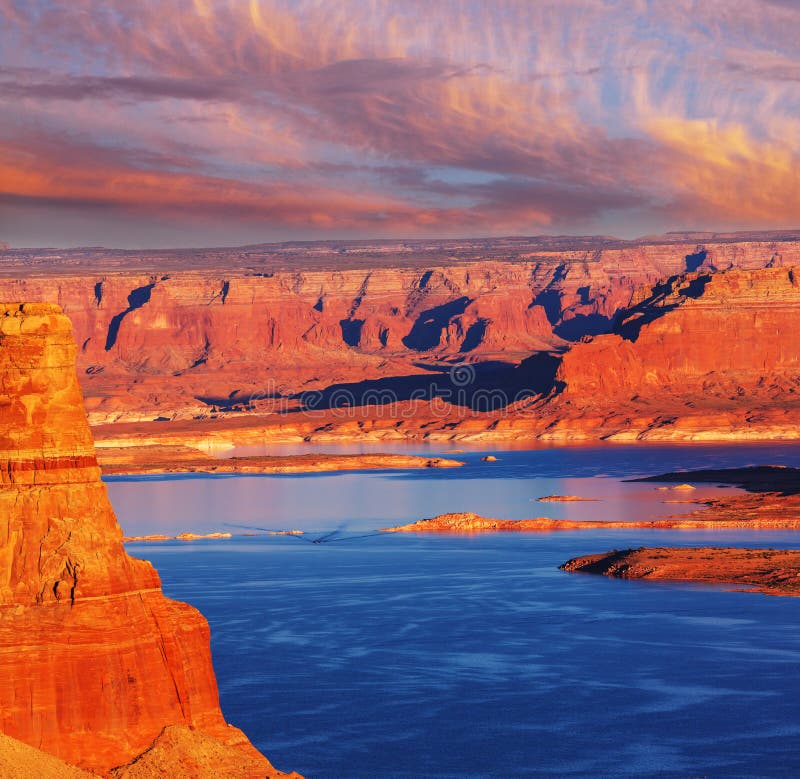 Powell lake stock image. Image of national, river, area - 54183789