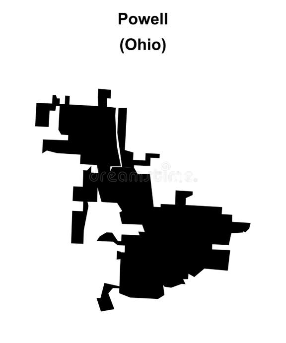 Powell outline map stock vector. Illustration of powell - 357493511