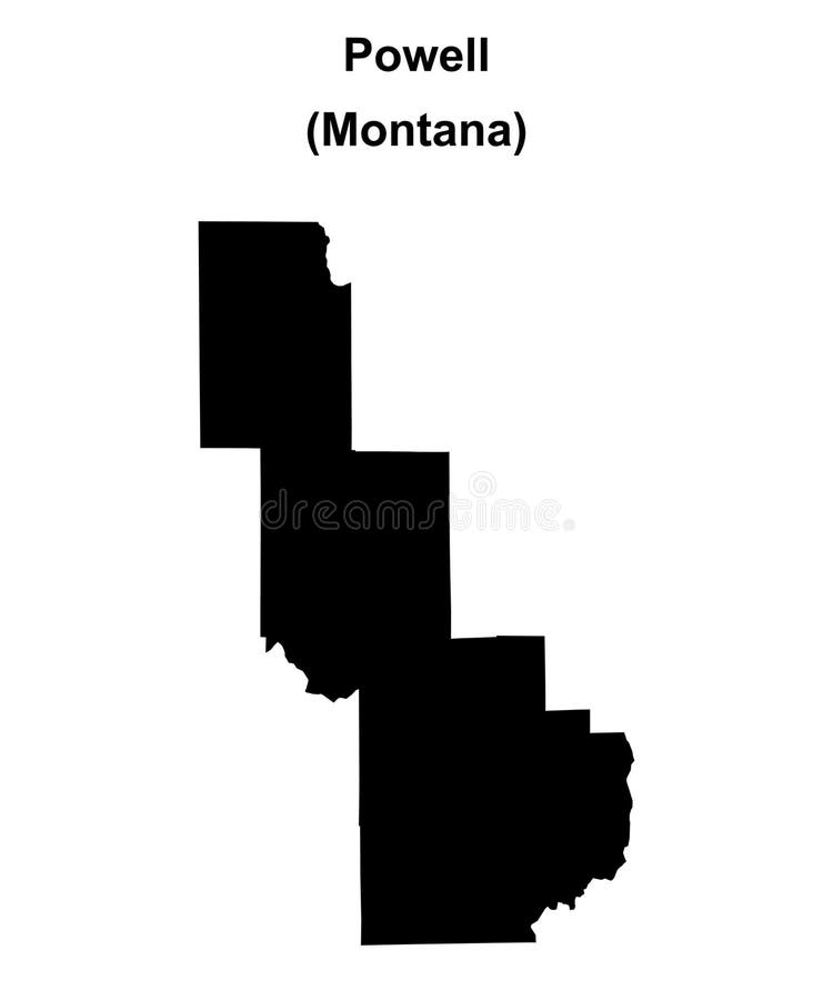 Powell outline map stock vector. Illustration of outline - 361722342
