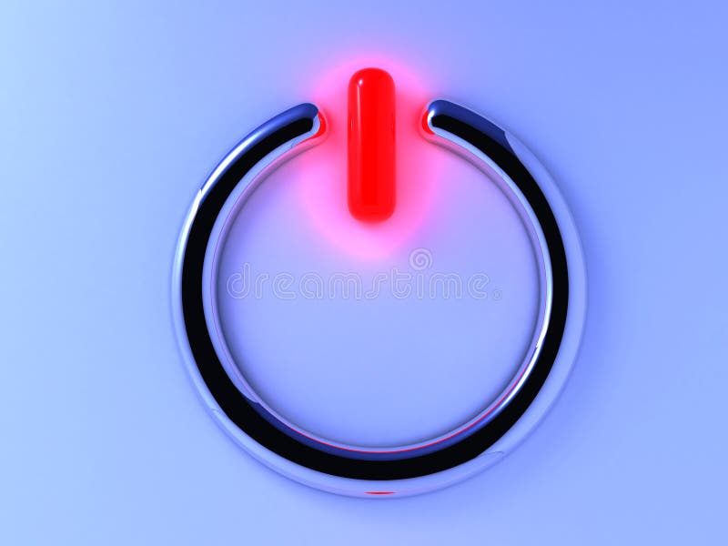 Power on stock illustration. Illustration of push, silver - 5407433
