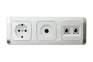 Power, Aerial, and Telephone Socket Stock Photo - Image of interior ...