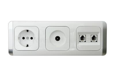 Power, Aerial, and Telephone Socket Stock Photo - Image of interior ...