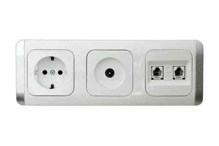 Power, Aerial, and Telephone Socket Stock Photo - Image of interior ...