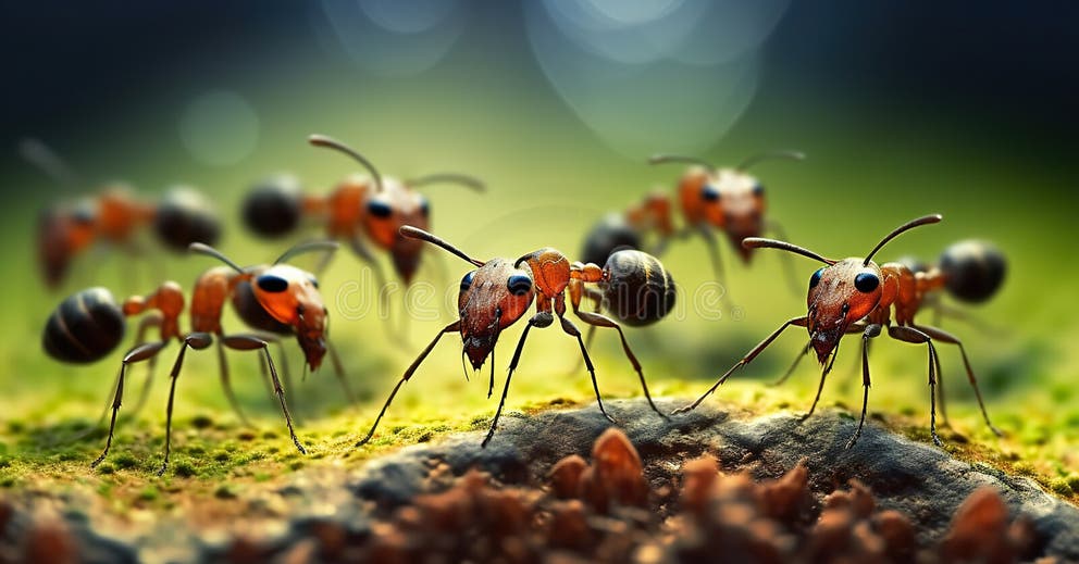 Power of Ant Leader, Teamwork Concept. Generative AI Stock Illustration ...