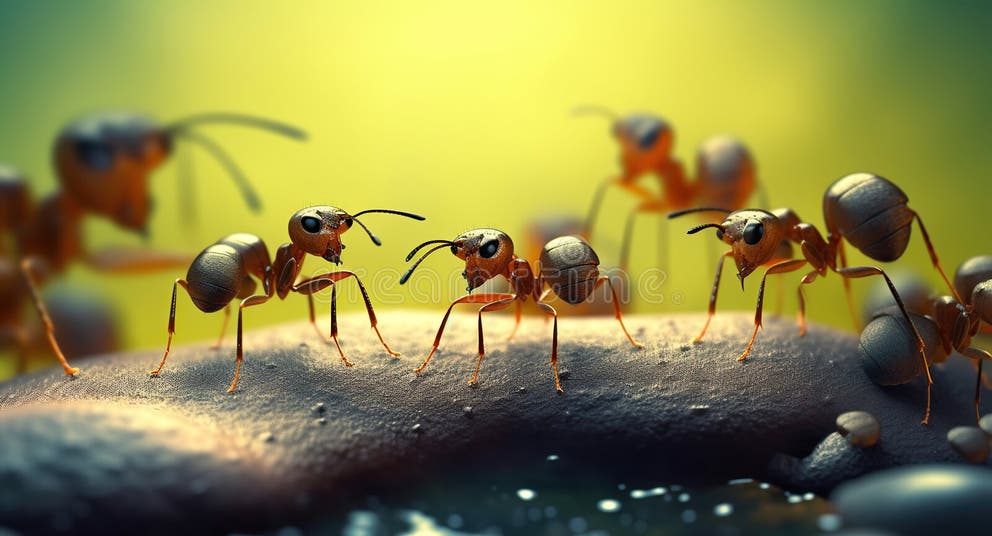 Power of Ant Leader, Teamwork Concept. Generative AI Stock Illustration ...