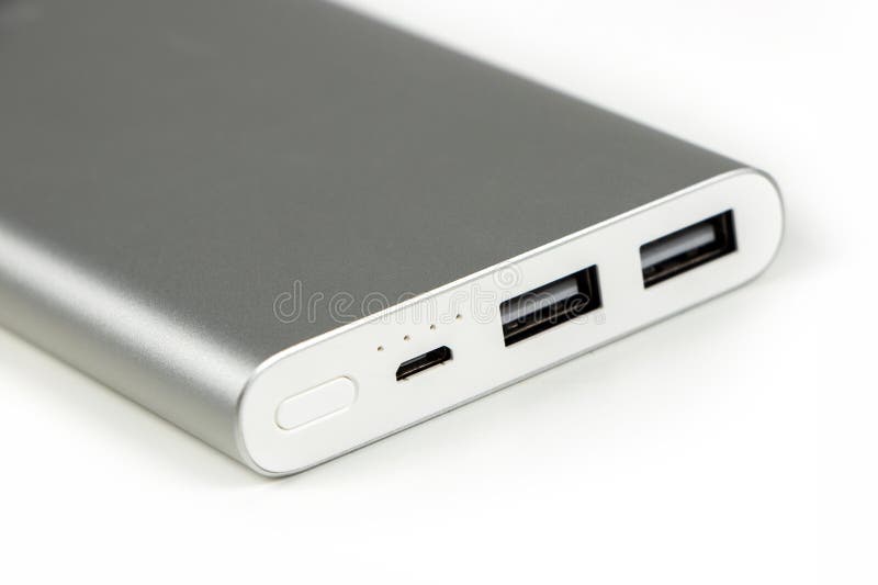 Power Bank for Charging Mobile Devices. White Smart Phone Charger with ...