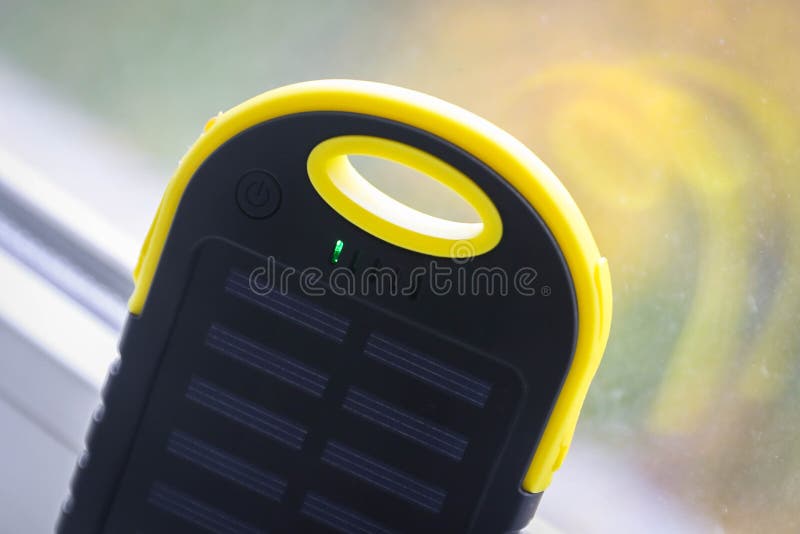 Power Bank with a Solar Battery Stock Photo - Image of portable ...
