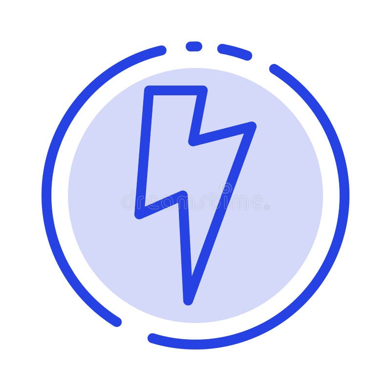 Power, Basic, Ui Blue Dotted Line Line Icon Stock Vector - Illustration ...