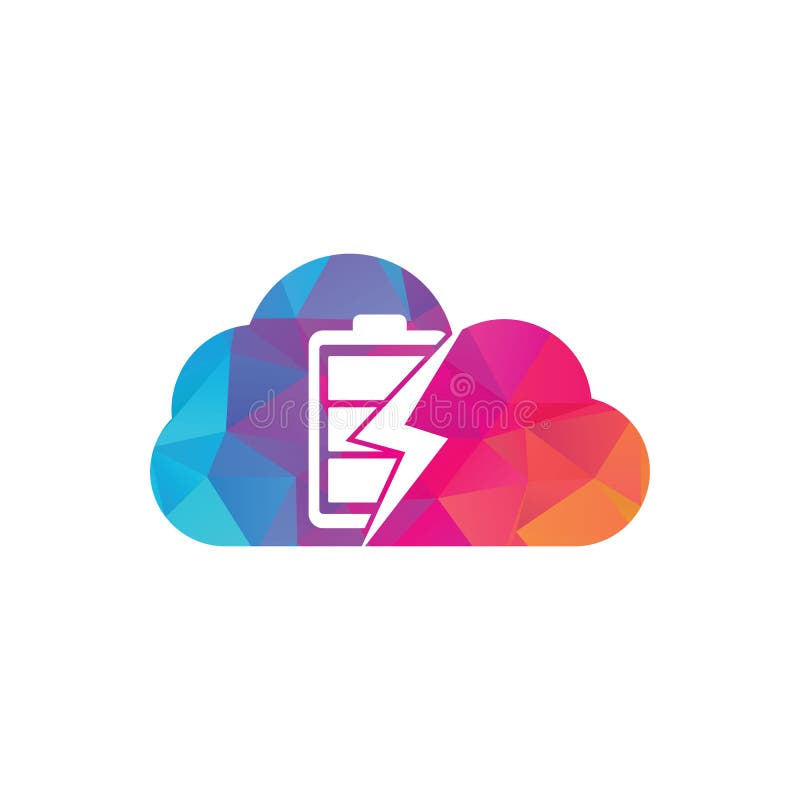 Power Battery Cloud Shape Concept Logo Design Template. Stock Vector ...