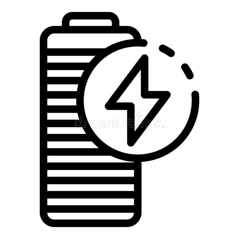 Power Battery Icon, Outline Style Stock Vector - Illustration of ...